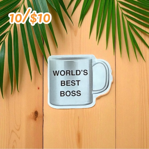 Design | Worlds Best Boss Coffee Mug Sticker The Office | Poshmark
